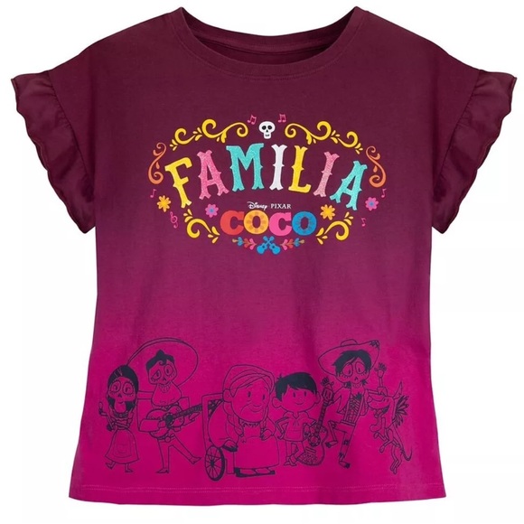 Disney | Shirts & Tops | Disney Coco Familia Deep Purple Ombre Ruffled ...